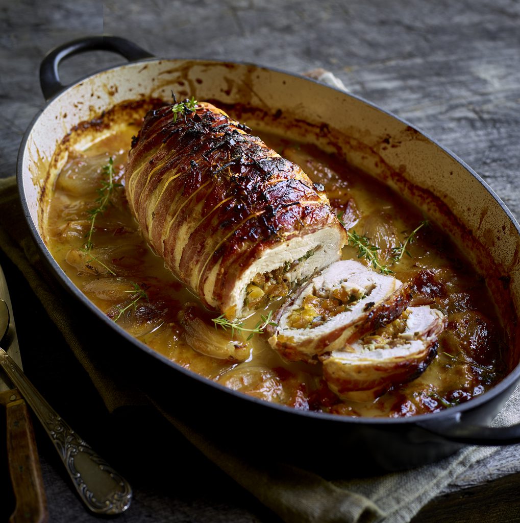 Rôti de dinde farci au Fromage de Herve et aux fruits secs
